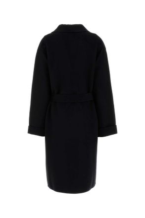 Prada Womens Wool Blend Coat Black