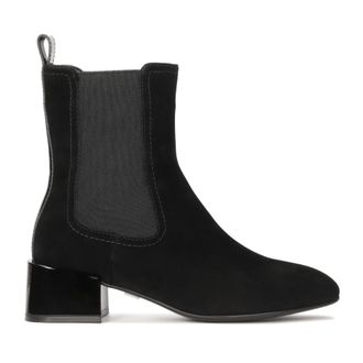 Kazar Schwarze Wildlederstiefel mit elastischem Obermaterial und niedrigem Absatz - - Shoes - Damen - Schwarzk - 35 EU