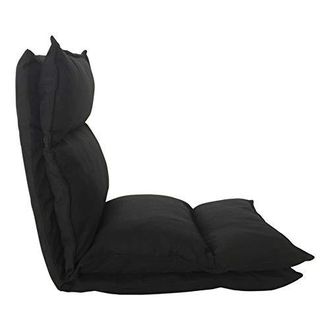 Mobili Rebecca Chaise de M&eacute;ditation, Siege de Sol Noir, M&eacute;tal Polyester, Relaxante Pliable, Salon Terrasse Maison - Dimensions: 70 x 56 x 70 cm (HxLxL) - Art. RE6200