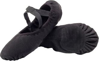 IFUNDOM Chaussures de Ballet pour Adultes en Tissu Extensible Noir Semelle Souple Antid&eacute;rapante L&eacute;ger et Respirant pour Danse Classique, Yoga et Sc&egrave;ne Taille 