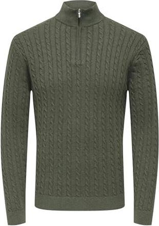 Only & Sons Onsloui Reg 12 Cabel Demi-Zip Knit Noos