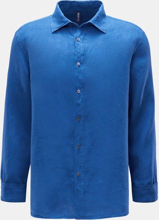 04651/ Herren - Leinenhemd Haifisch-Kragen blau