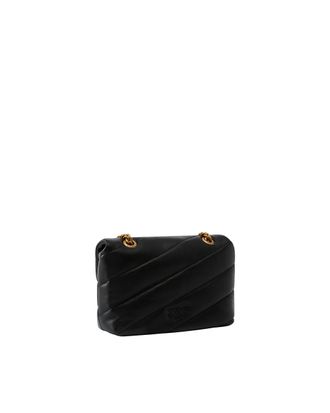Pinko Womens Shoulder Bag Love Puff Baby Black-Antique Gold Black/antique