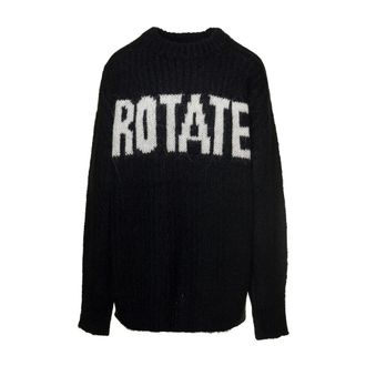 Rotate Rotate Birger Christensen, Femme, Pulls, Noir, Taille: 40 FR Pull Tricot&eacute; Noir Oversize