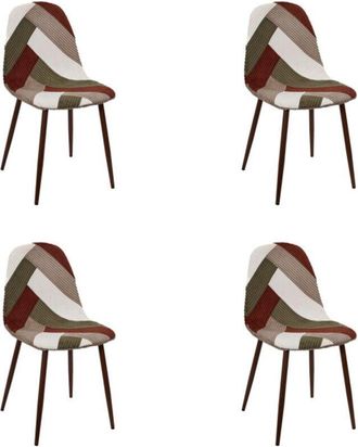 Paris Prix Lot de 4 Chaises Côtelé Scott 84cm Multicolore