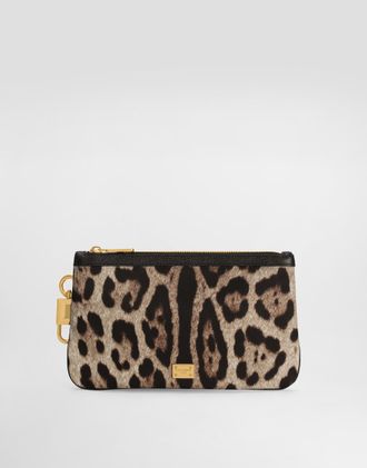 Dolce & Gabbana Printed Nylon Necessaire - Frau Geldb&ouml;rsen Und Kleinlederwaren Animalprint Onesize
