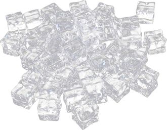SOLUSTRE 200 Stück Künstliche Eiswürfel aus Transparentem Wiederverwendbare Deko Eiswürfel Realistische Fake Ice Cubes Props Leicht Langlebig für Fotografie Ge