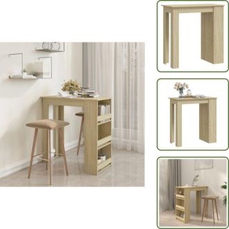 vidaXL Bartisch mit Regal Sonoma-Eiche 102x50x103,5 cm Holzwerkstoff - Bartisch - Stehtisch - Bistrotisch - K&uuml;cheninsel - Esstisch Klein