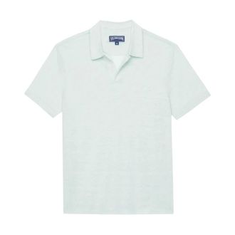 Vilebrequin Homme, Tops, Bleu, Taille: XL Polo en Lin Sans Bouton Style Pyramide