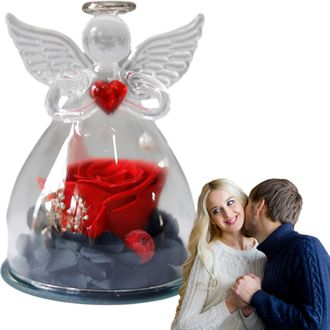 Generic Engel-Rosen-Geschenk - Engel-Rosen-Figur, Blumengeschenke, Schutzengel | In Form Einer Engelsfigur Für Frauen, Langlebiges Ewiges Blumengeschenk Für T