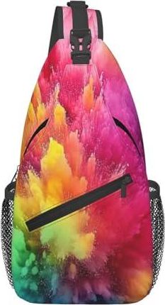 Generic Sac &agrave; dos &agrave; bandouli&egrave;re abstrait avec &eacute;claboussures de couleur pour homme
