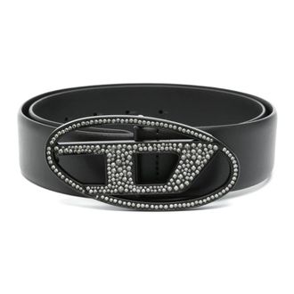 Diesel Oval D Logo Strass G&uuml;rtel - - Accessories - Damen - Schwarzk - XL