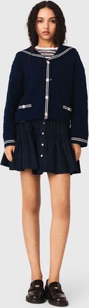 Maje Zopf-cardigan Mit U-boot-ausschnitt - Marineblau - Maje