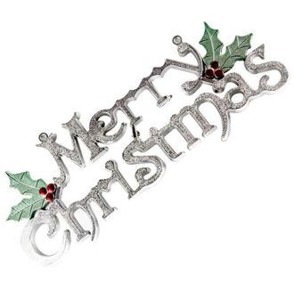 DOITOOL T&uuml;rschild Weihnachten aus Kunststoff Silberfarben Lackiert f&uuml;r T&uuml;rau&szlig;enbereich Dekoration als Weihnachtst&uuml;rh&auml;nger mit Frohe Weihnachten Aufschrift