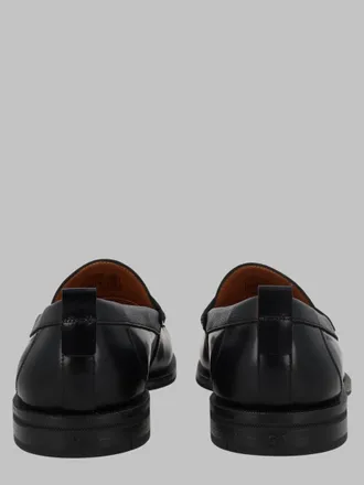 HUGO BOSS Cowhide Leather Loafers - Black