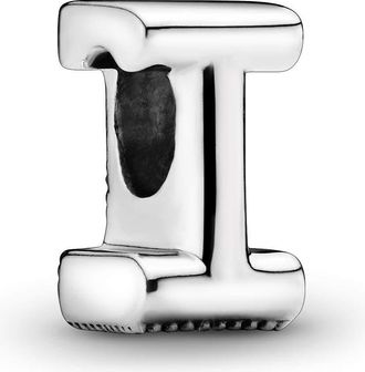 Pandora Moments Buchstabe I - wendbares Alphabet-Charm aus Sterling-Silber mit gepr&auml;gten Herzen und Perlen an der R&uuml;ckseite - kompatibel mit Armb&auml;ndern Moment