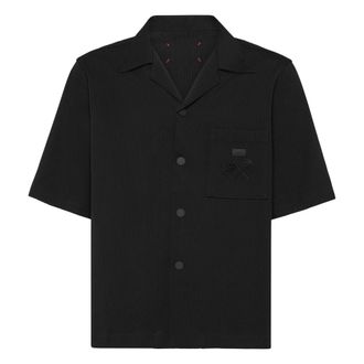 Philipp Plein Bowling Shirt SS Racing Club - - Shirts - Herren - Schwarzk - S