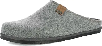 Inblu Herren Pantofole Uomo Ecofriends Con Plantare In Vera Pelle Imbottito Estraibile Hausschuh, Silber/schwarz, 42 EU