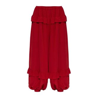 Chlo&eacute; Flie&szlig;ende R&uuml;schenhose - - Trousers - Damen - Rot - XS