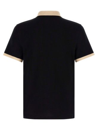 Valentino Garavani Contrast-Trim Cotton Piquet Polo Shirt - Black