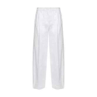 Brunello Cucinelli Femme, Pantalons, Blanc, Taille: 42 FR Pantalon de surv&ecirc;tement sartorial