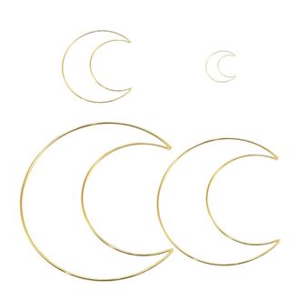 FOMIYES Satz Mond Traumf&auml;ngerringe aus Metall Goldfarbene Traumf&auml;nger Metallrahmen f&uuml;r Selbstgemacht Basteln Mondring f&uuml;r Selbstgemachte Traumf&auml;nger und Wohnd