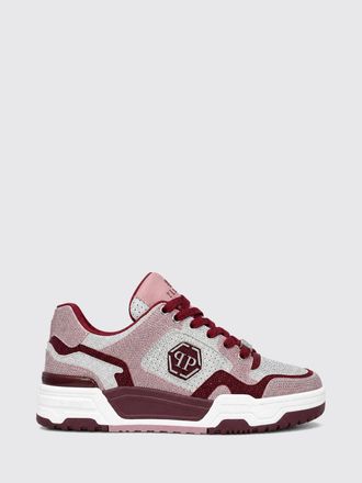Philipp Plein Predator V2 Leder-Sneaker mit Kristallen und Hexagon-Logo