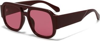 Generic Lunettes De Soleil Carrées À Grande Monture For Hommes Et Femmes, Polarisées, For Lextérieur, La Conduite, Les Fêtes, Les Vacances, Le Sport(Red)