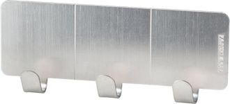Fackelmann Fackelmann 61348 Dreifach-Klebehaken aus Edelstahl, quadratisch, Silber, 12 x 4,7 x 2 cm