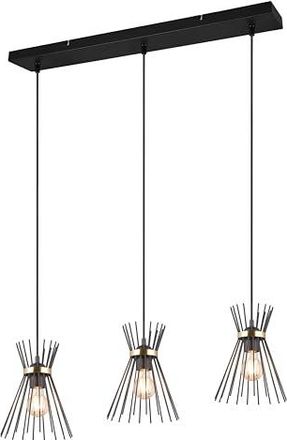 Trio Leuchten Reality Leuchten Pendelleuchte Rod R31533080, Metall Schwarz matt/Goldfarbig, exkl. 3x E27