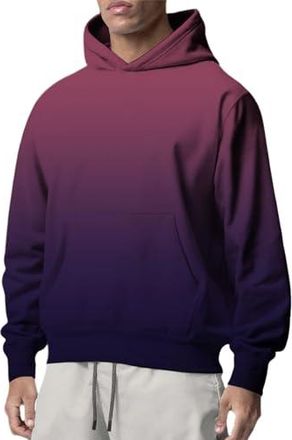 Generic Sweat &agrave; capuche l&eacute;ger uni pour homme 2026 sportif et d&eacute;contract&eacute; pour homme printemps et automne d&eacute;grad&eacute; de couleur tendance et tendance pour entra&icirc;ne