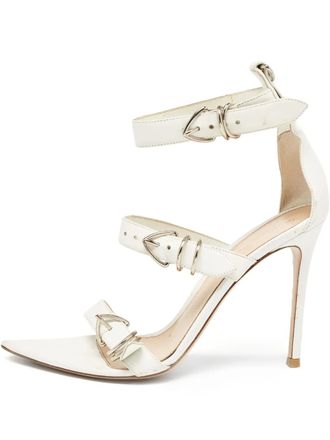 Gianvito Rossi sandales ceinturées à talon aiguille 100 mm - Blanc