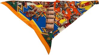 Hermès Tücher & Schals - Hermes Kashina triangle scarf, orange/yellow / ver - Gr. unisize - in Orange - für Damen