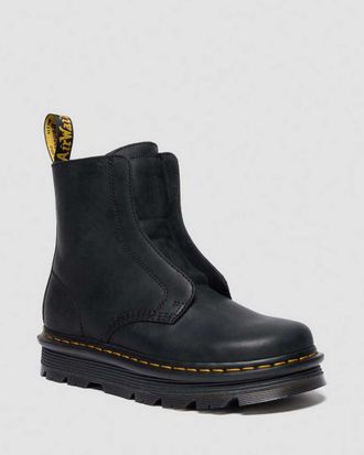 Dr. Martens Zebzag Laceless Slip On Leder Stiefel in Schwarz, Gr&ouml;&szlig;e: 36