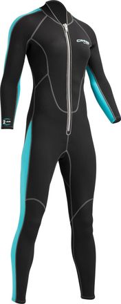 Cressi Lido Lady Monopiece Wetsuit 2mm - Einteiliger Damen-Neoprenanzug 2 mm für alle Wassersportarten, Schwarz/Aquamarin