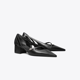 Tory Burch Damen DOrsay Pumps mit Doppel-T-Schnalle