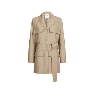 Courr&egrave;ges Veste droite multi-poches en coton