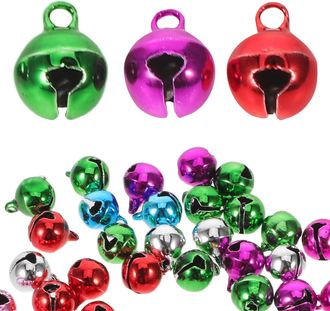 FOMIYES 200 St&uuml;ck Kleiner Metallgl&ouml;ckchen 8mm Bunte Bastelgl&ouml;ckchen f&uuml;r Weihnachtsdeko Christbaumanh&auml;nger Haustierhalsband Zubeh&ouml;r