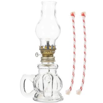 OSALADI Retro &Ouml;llampe mit Antikem Glasdeckel Transparente Petroleumlampe f&uuml;r Innenr&auml;ume Winddichte Glasabdeckung Rustikale Notfalllampe f&uuml;r Zuhause und Schrei
