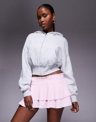 Juicy Couture Heritage - Gesmokter, gestufter Rock in Hellrosa mit R&uuml;schen