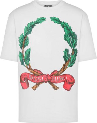 Moschino t-shirt à imprimé Laurel - Blanc