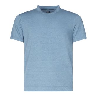 Fedeli Homme, Tops, Bleu, Taille: L T-shirt et Polo en Lin Bleu