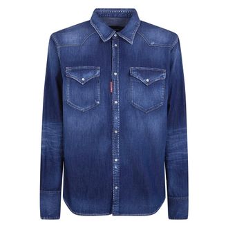 Dsquared2 Homme, Chemises, Bleu, Taille: 3XL Chemise Western Classique