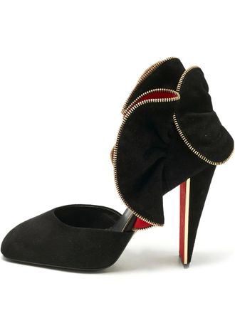 Louis Vuitton escarpins volant&eacute;s &agrave; bout carr&eacute; - Noir