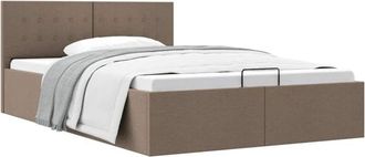 vidaXL Stauraumbett Hydraulisch Taupe Stoff 120&times;200 cm Vidaxl