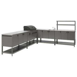 IKEA B&Aring;TSK&Auml;R Au&szlig;enk&uuml;che m Gasgrill+Sp&uuml;leneinheit