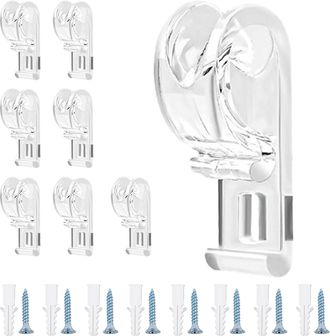 Generic Blinde Sicherheitsclips, Rolladen-Kettenhalter - 8X Jalousiezugf&uuml;hrungen Kabelf&uuml;hrungsbefestigungshaken Rollos, Durchsichtiger Sicherheitskettenhalter