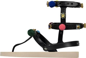 UZURII Slipper & Pantoletten - Zehentrenner Mondriaan Colorful Black - Gr. 35,5 (EU) - in Creme - für Damen