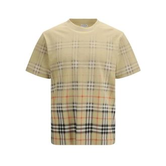 Burberry Homme, Tops, Multicolore, Taille: S T-Shirt en coton &agrave; imprim&eacute; graphique