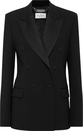 Philipp Plein Crepe And Satin Double-Breasted Blazer Dame
